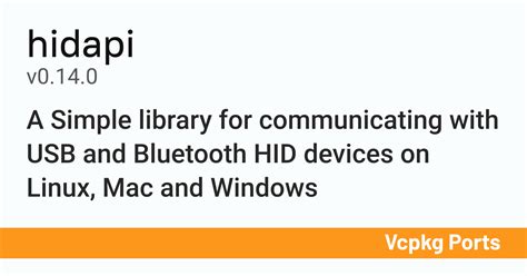 Hidapi V Vcpkg Ports