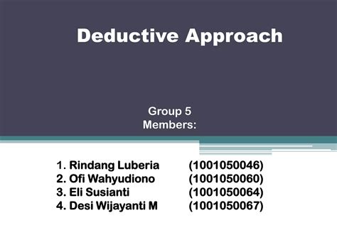 Deductive Approach Pptx Education