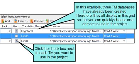 choosing a translation memory database
