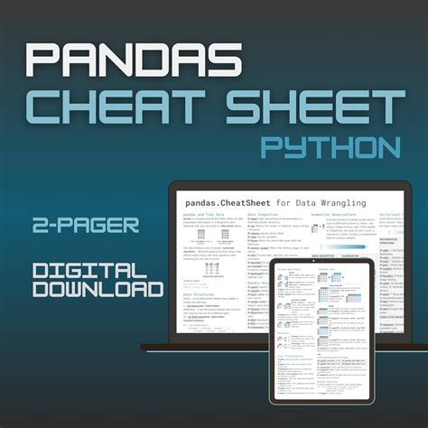 Pandas Cheat Sheet Efficient Python Programming For Data Scientists Engineers And Analysts