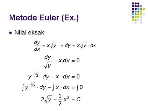 Metode Numerik Persamaan Diferensial Metode Euler L Menghitung