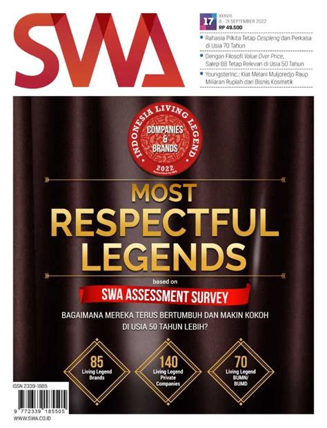 Jual Majalah Swa Edisi 172022 Indonesia Living Legend Di Seller Swa