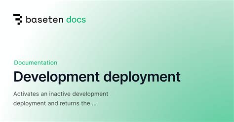 Development Deployment Baseten