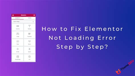 how to fix elementor not loading error step by step