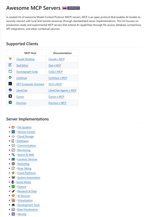 Awesome Mcp Servers：精心收集的mcp服务器资源列表 映技派