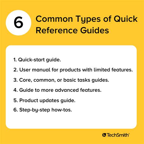 sample quick reference guide template template samples