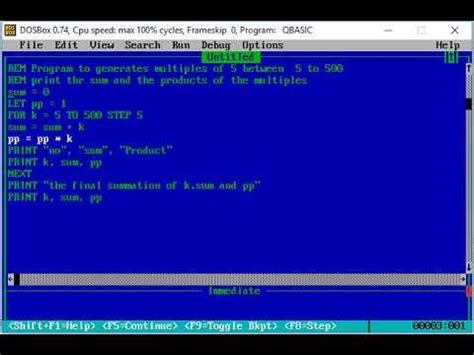 Qbasic Program To Generates Multiples Of 5 Between 5 And 500 To Sum And Computer