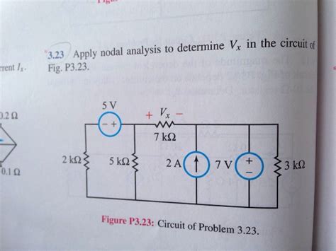 solved apply nodal analysis to determine vx in the circuit