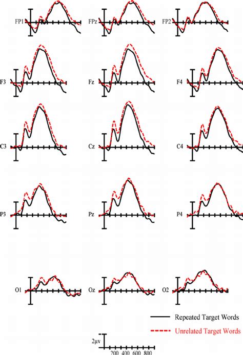 Grand Average Event Related Potential Waveforms From The 15 Scalp