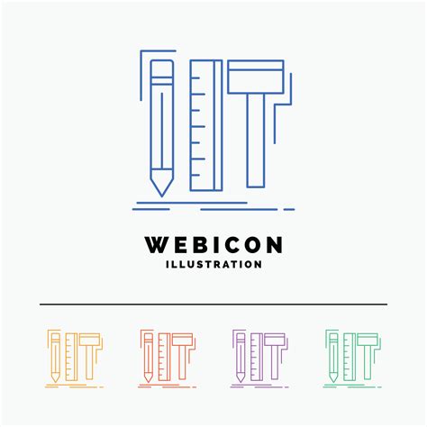 Design Designer Digital Tools Pencil 5 Color Line Web Icon Template