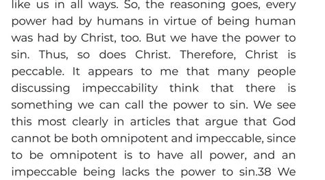 Impeccable Impassibility Peccable Impassibility Impeccable