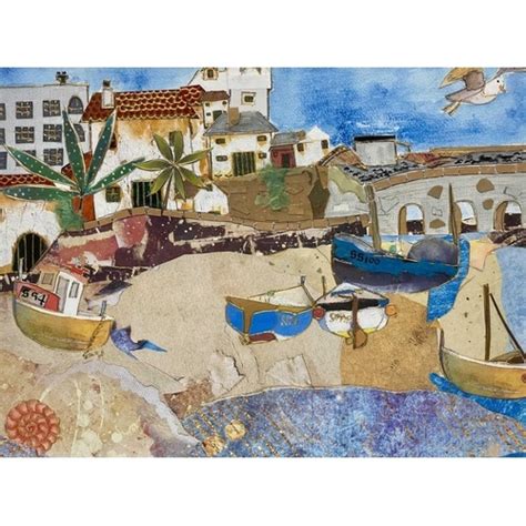 Denise Dimech Xx Xxi St Ives Harbour Collage And Watercolo In