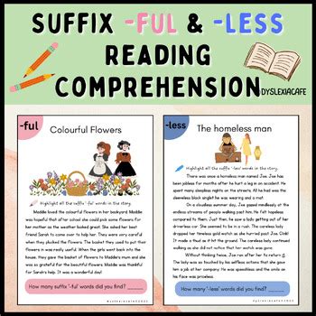 Suffix Ful And Less Reading Passages And Comprehension Packet Differentiated