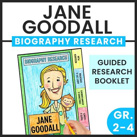 Jane Goodall Biography Research Template Famous Women In Science Report