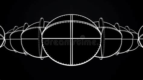 Animation Of Intersecting White Circles Abstract Animation Of Rotating Complex Geometric Shapes