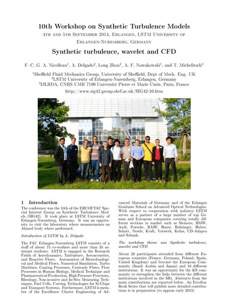 Pdf 10th Conference On Synthetic Turbulence Models