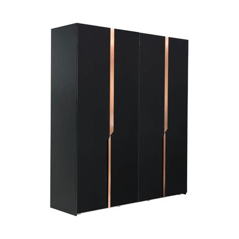 Index Living Mall ตู้เสื้อผ้า 4 บาน รุ่นอเล็กซ์ สีดำ Shopee Thailand