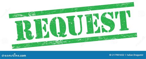 REQUEST Text On Green Grungy Lines Stamp Stock Illustration