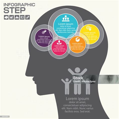 흰색 배경에 격리 된 설명 텍스트 필드와 열 면 번호 플랫 무지개 스펙트럼 컬러 퍼즐 프리젠 테이션 인포 그래픽 차트 벡터