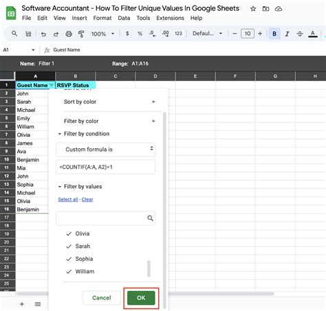 How To Filter Unique Values In Google Sheets