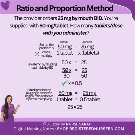 Ratio And Proportion Method Dosage Calculations