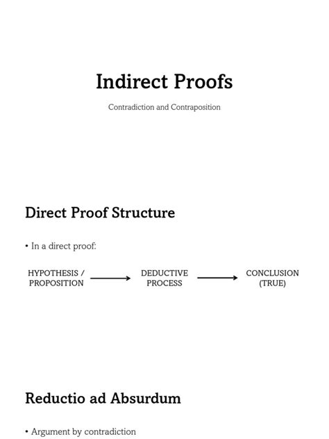4 3 Indirect Proofs Contradiction And Contraposition Pdf Mathematical Proof Logic