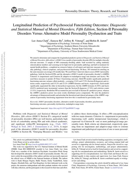 Longitudinal Prediction Of Psychosocial Functioning Outcomes