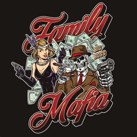 Vintage Colorful Mafia Logo Premium Ai Generated Vector