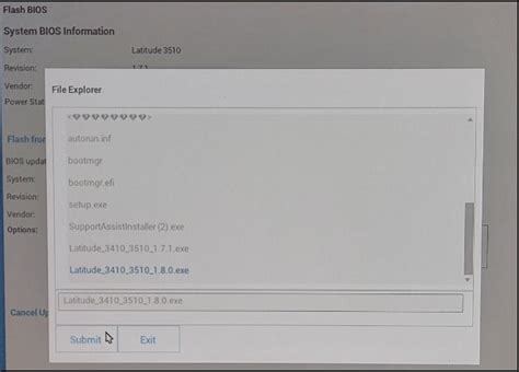 flashing the bios from the f12 one time boot menu dell tuvalu