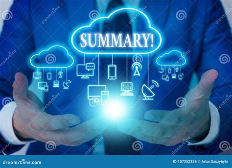 Word Writing Text Summary Business Concept For Brief Statement Or Account Of Main Points Of