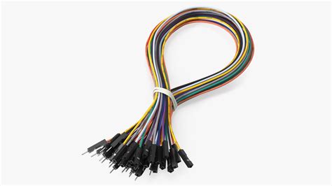 Jumper Wires Looped Multicolored 3d Model 19 3ds Blend C4d Fbx
