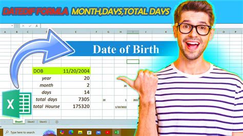 Datedif Function How To Calculate Age In Excel From A Date Of