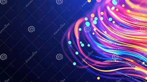 Explore Vibrant Glowing Abstract Tech Visuals With Interconnected Data Streams In A Modern