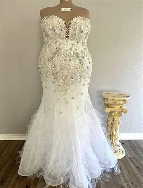 Custom Design Plus Size Illusion Wedding Dress With Built In Corset By