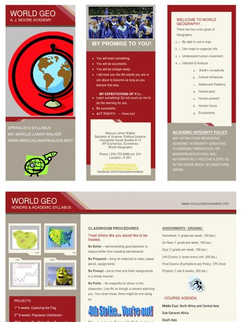 World Geo Course Syllabus Pdf Behavior Modification Learning