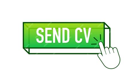 Premium Vector Send Cv Button In 3d Style On Blue Background Flat