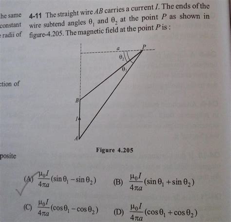[answered] he same 4 11 the straight wire ab carries a current i the