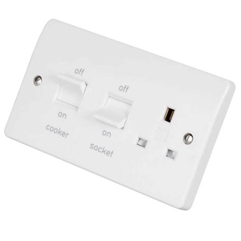 MK K WHI A DP Cooker Switch And A Switched Socket
