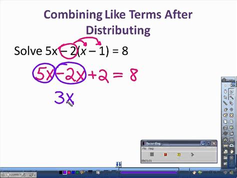 3 2 solving equations using the distributive property and combining