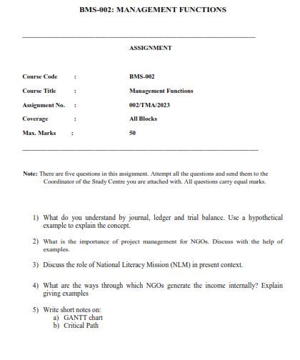 ignou bms 002 solved assignment 2023 english medium cnm