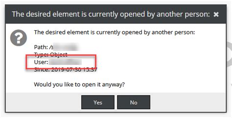Warning That Entity Is Currently Opened Not Showing User Anymore