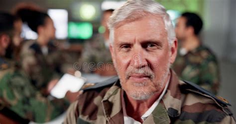 Military Meeting And Strategy With Face Of Man At Headquarters For Defense Force Command