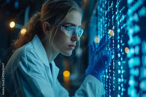 Bioinformatics Experts Analyzing Complex Biological Data For Insights