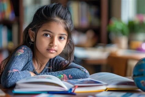 An Indian Girls Study Space Premium Ai Generated Image