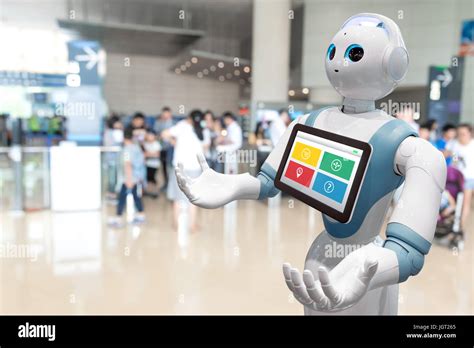 Robotics Trends Technology Business Concept Autonomous Personal Assistant Robot For Navigation