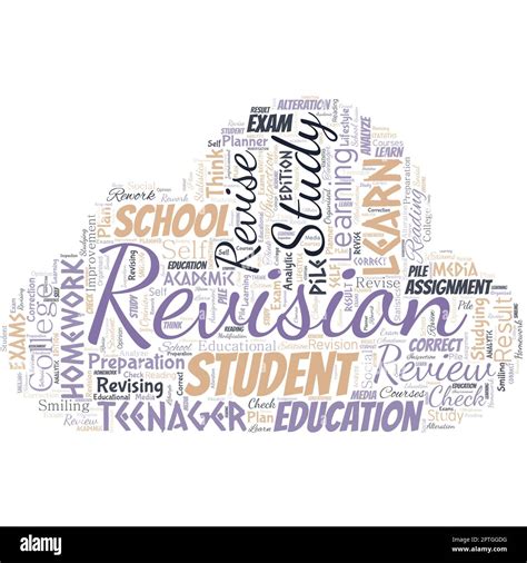 Word Cloud In The Shape Of Cloud With Word Revision Action Over
