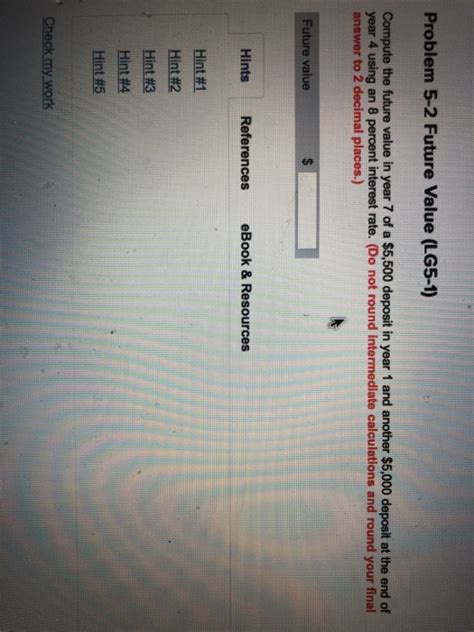 solved problem 5 2 future value lg5 1 compute the future