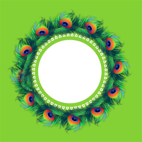 Premium Vector Happy Krishna Janmashtami Peacock Feather Green Background