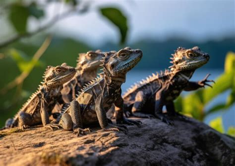 Premium AI Image Basilisk Species Of Forest Lizards