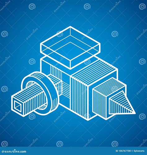 3d Design Abstract Vector Dimensional Cube Shape Stock Vector Illustration Of Design